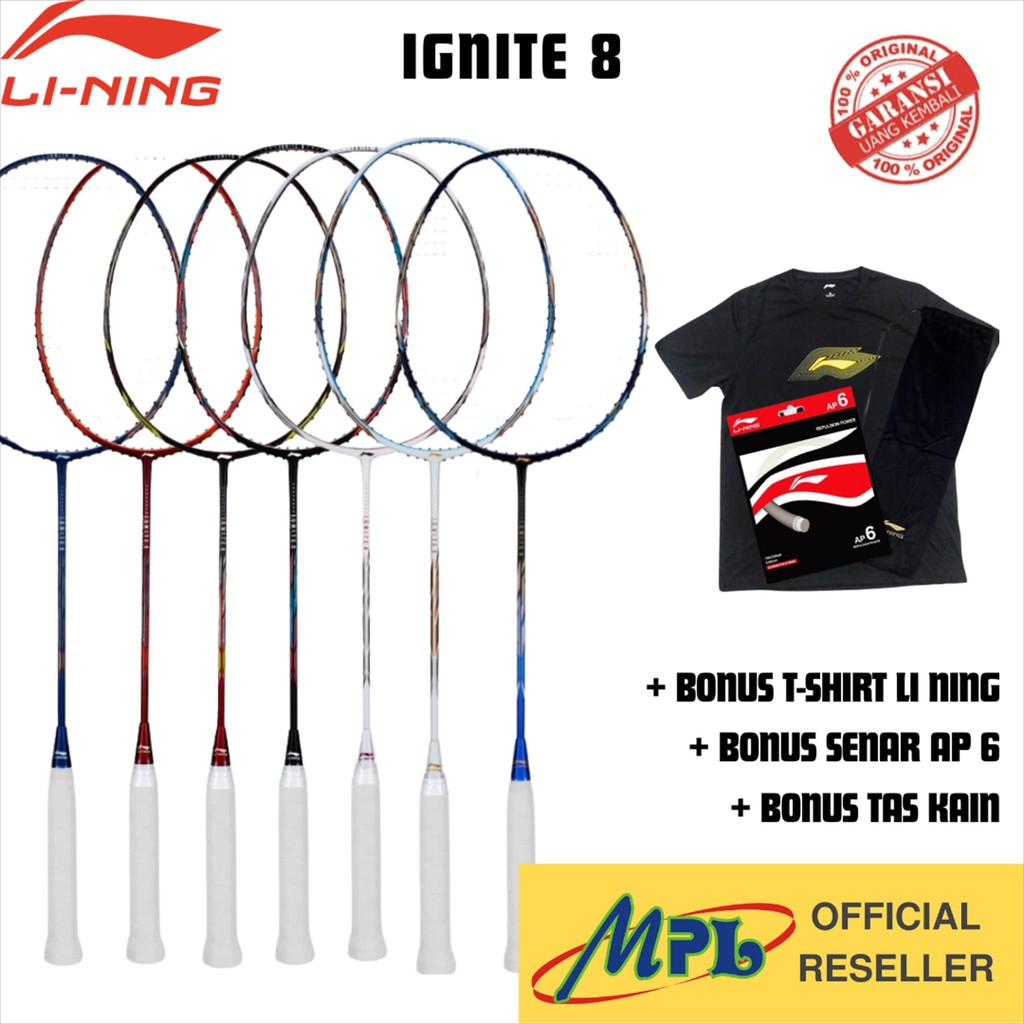 Jual RAKET BADMINTON LI-NING IGNITE 8 / RAKET BULU TANGKIS LINING ...