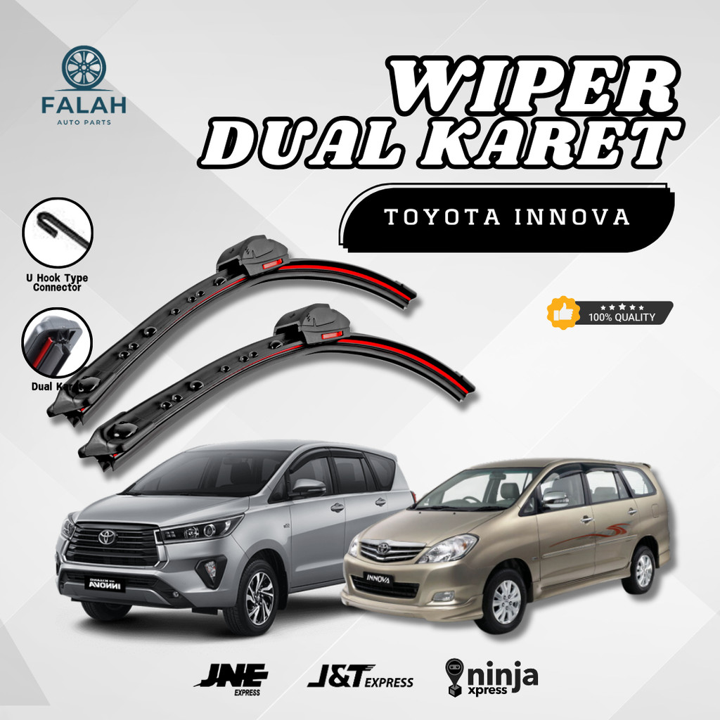 Jual Wiper Dual Karet - 2 Lapis Karet - - Toyota Kijang Innova / All New Innova / Reborn / Zenix ...