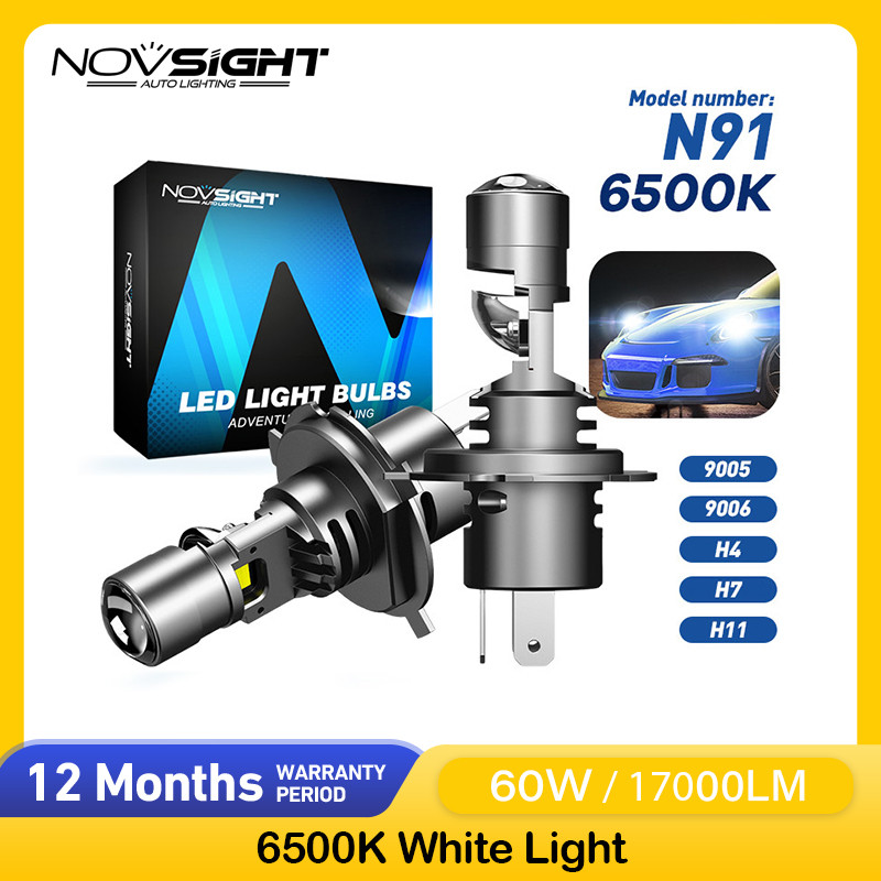 Jual Novsight N91 2 Pcs Car H4 H11 H7 9005 9006 LED Projector Lens ...