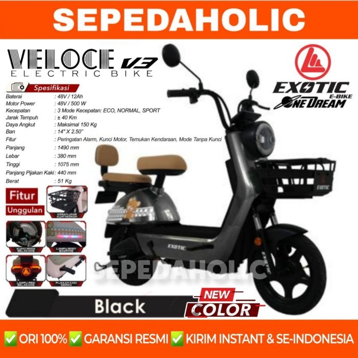 Jual Sepeda Listrik EXOTIC VELOCE V3 500 Watt Electric E Bike BY ...