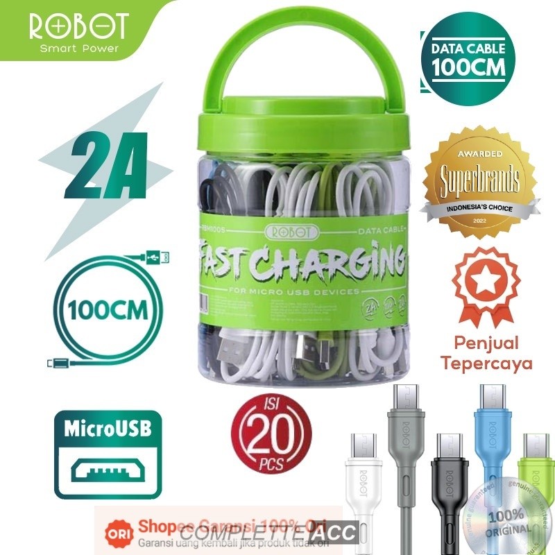 Jual ROBOT KABEL DATA RBM100 COLORFUL 1 TOPLES ISI 20 PCS | Shopee Indonesia