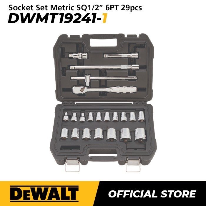 Jual Dewalt Socket Set Metric SQ 1/2" 6PT 22pcs DWMT19241-1 | Shopee Indonesia
