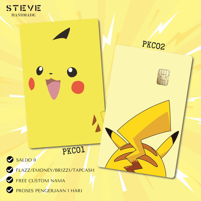 Jual Flazz Gen 2 Emoney Mandiri Tapcash Brizzi Custom PIKACHU FG2006 ...