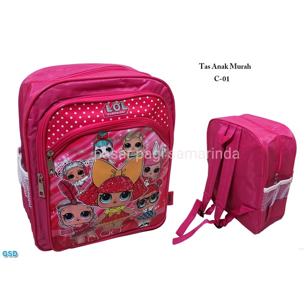 Jual (COD) Tas Anak Cewe Motif Karakter / Ransel Tas Anak Sekolah PAUD TK SD / KODE C-01 ...