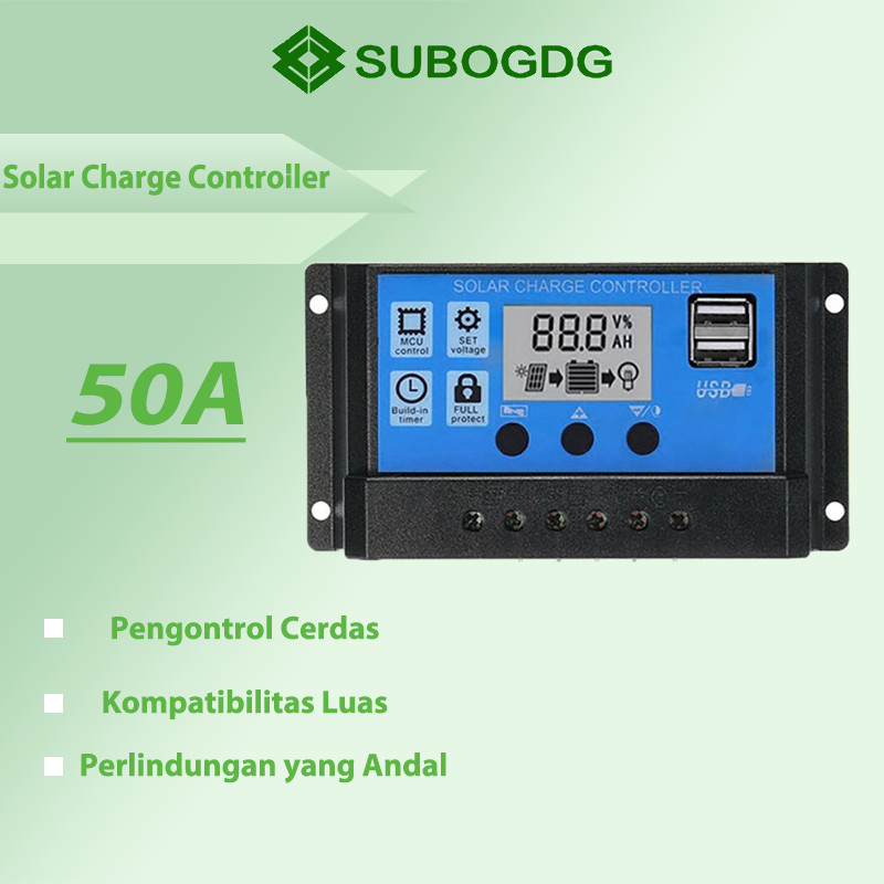 Jual Solar Charge Controller LCD LED Display Solar Cell PWM 12V 30A 50A 60A USB Panel Surya ...