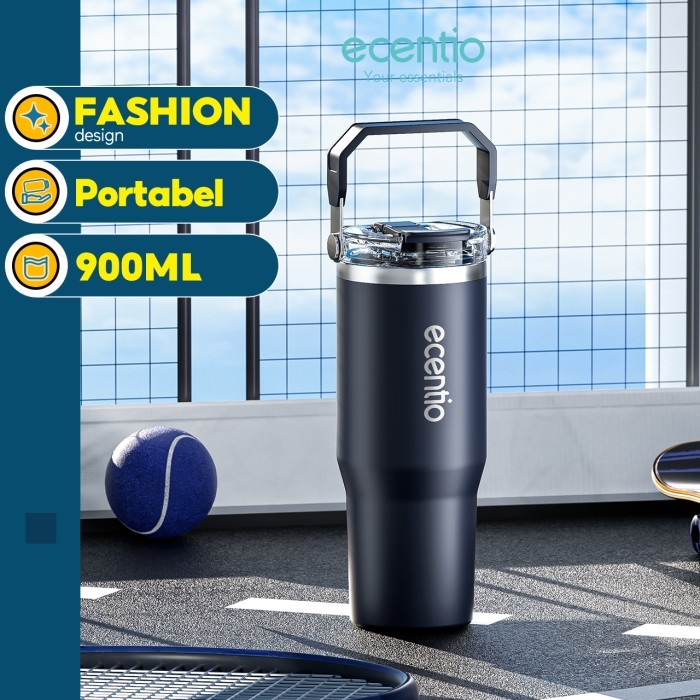 Jual ecentio Tumbler 900ml Stainless Steel 304 Botol Minum Tahan Panas ...