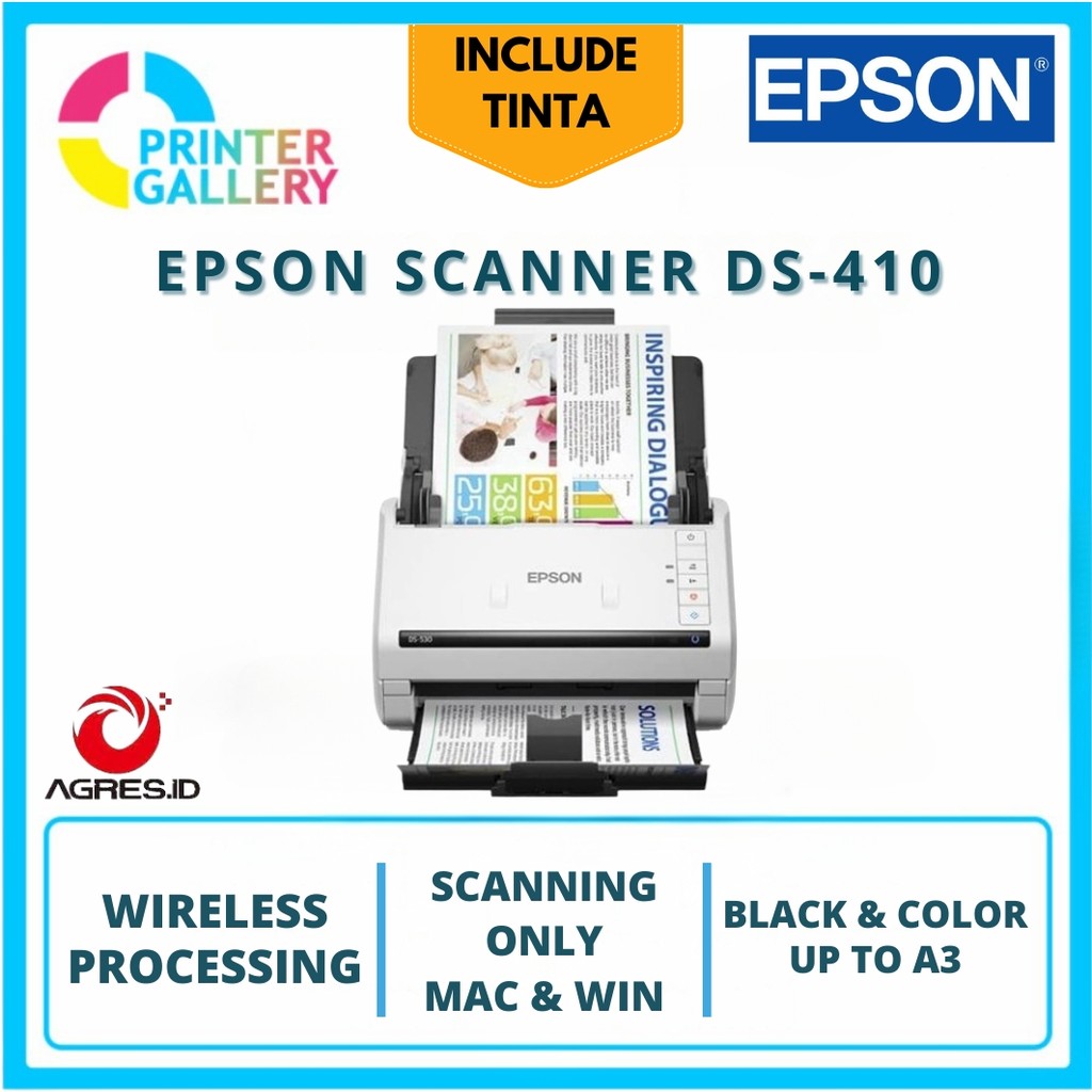 Jual Epson DS-410 Scanner DS410 Scan upto A3 Stitch Garansi RESMI ...