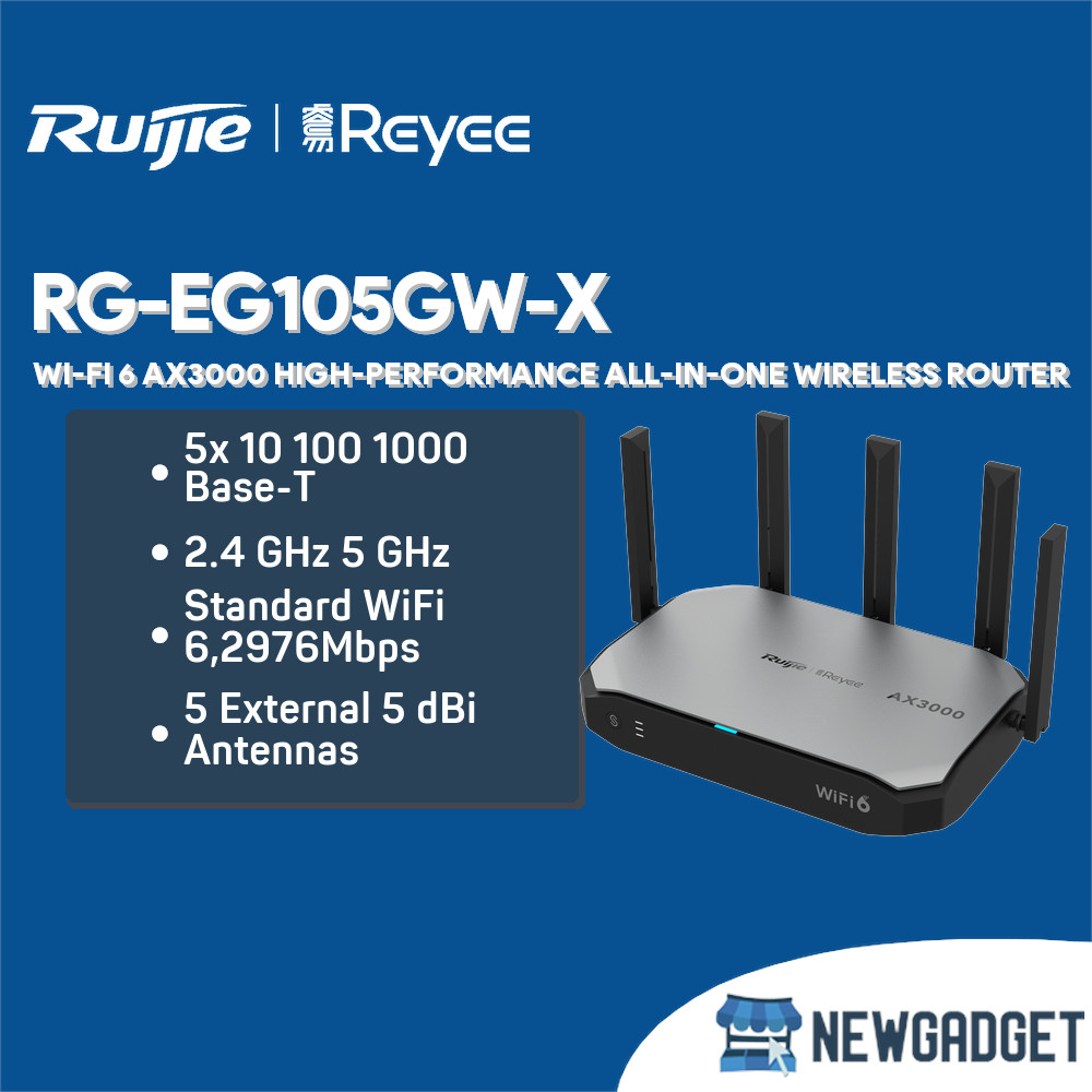 Jual RUIJIE REYEE RG-EG105GW-X WI-FI 6 AX3000 HIGH-PERFORMANCE ALL-IN-ONE WIRELESS ROUTER ...