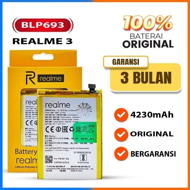 Jual BATERAI BATRE REALME 3 BLP693 ORIGINAL GARANSI 3 BULAN | Shopee ...