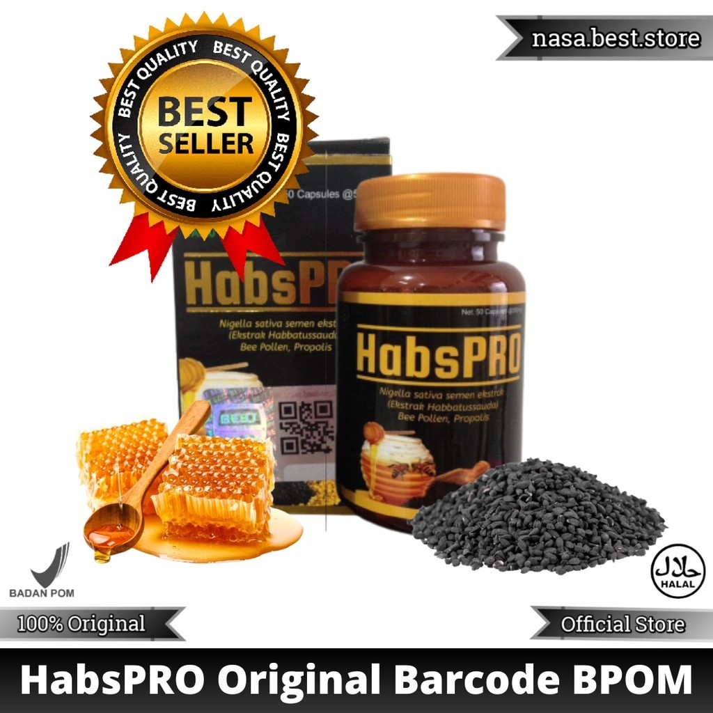 Jual HABS PRO Habbatussauda Extra Propolis Original 55 Kapsul Untuk ...