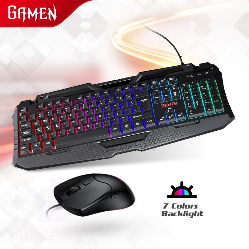 Jual GAMEN Gaming Keyboard and Mouse Combo II 3600 DPI 7 Mode RGB ...