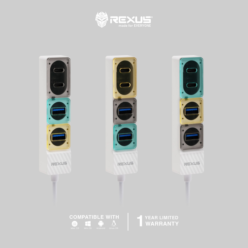 Jual Rexus USB Hub 3.2 H337 Multiport Adapter 4 in 1 | Shopee Indonesia