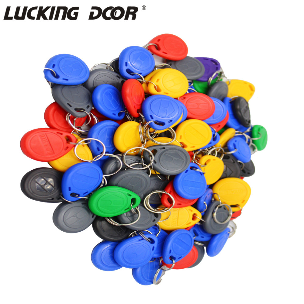 Jual 100pcs/lot TK4100 125khz RFID Keychain Card Tag Key ID Keyfob Door ...