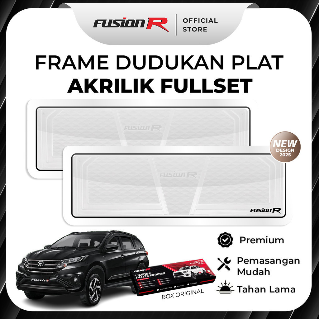 Jual FUSION R Dudukan Tatakan Plat Nomor Mobil Rush Terios Mika Akrilik ...