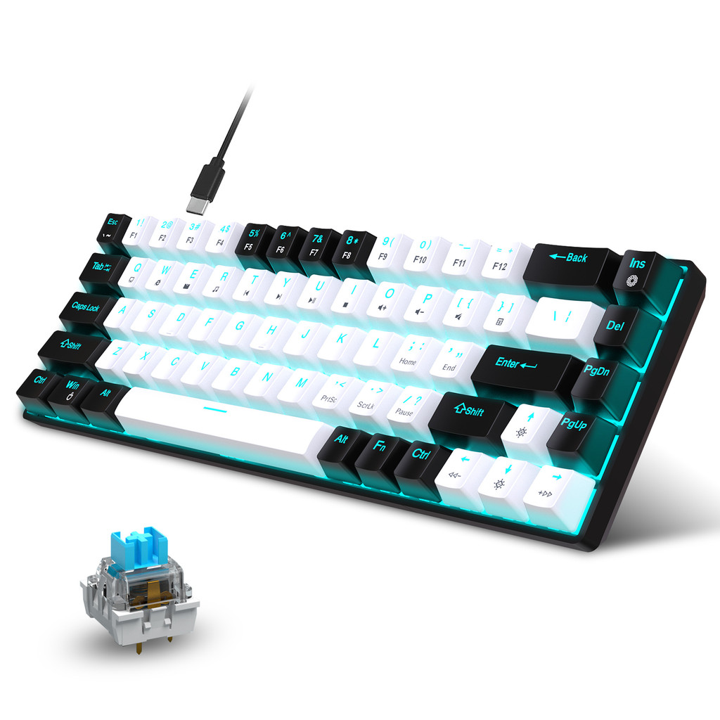 Jual 68 Keys Mechanical Keyboard Ergonomics RGB Backlit LED Hot ...