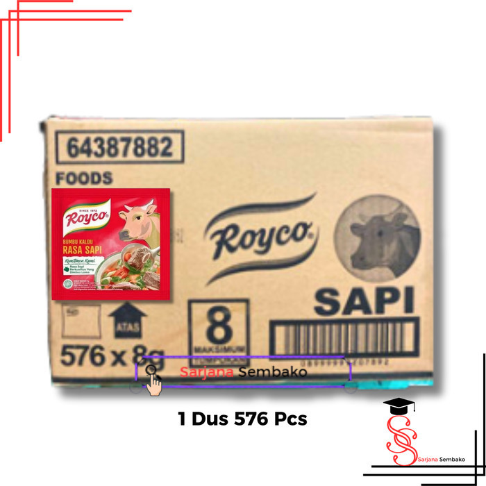 Jual Royco Sapi Sachet 8 Gram Penyedap Rasa - 1 Dus 576 Pcs | Shopee Indonesia