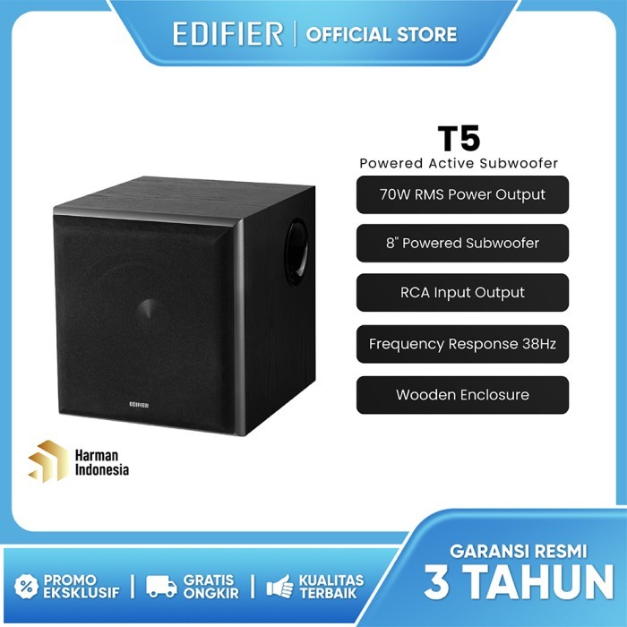 Jual EDIFIER T5 Powered Active Subwoofer 70w RMS Active Woofer with 8 ...