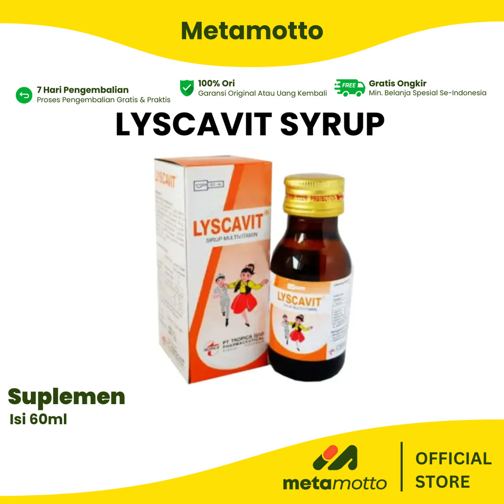 Jual LYSCAVIT SIRUP 60 ML - MULTIVITAMIN - Metamotto | Shopee Indonesia