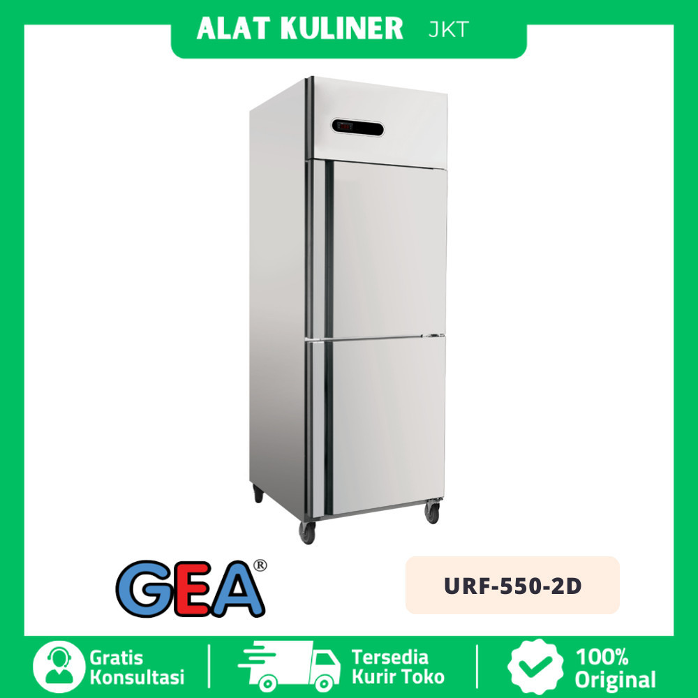 Jual KULKAS DAPUR GEA URF-550-2D UPRIGHT FREEZER 2 PINTU STAINLESS ...