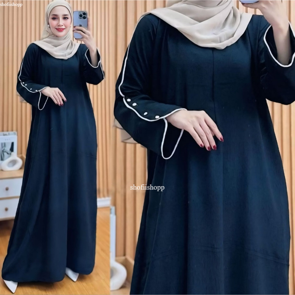 Jual GAMIS KAFTAN HABIBAH ABAYA DRESS GAMIS BATWING BASIC OVERSIZE CRINKLE AIRFLOW PREMIUM INARA ...