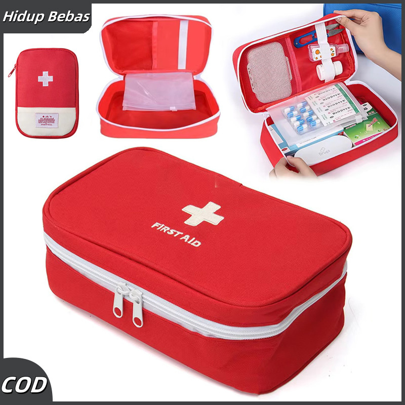 Jual Tas First Aid Kit Portable Medical Kit Bag Storage Organizer PMI ...