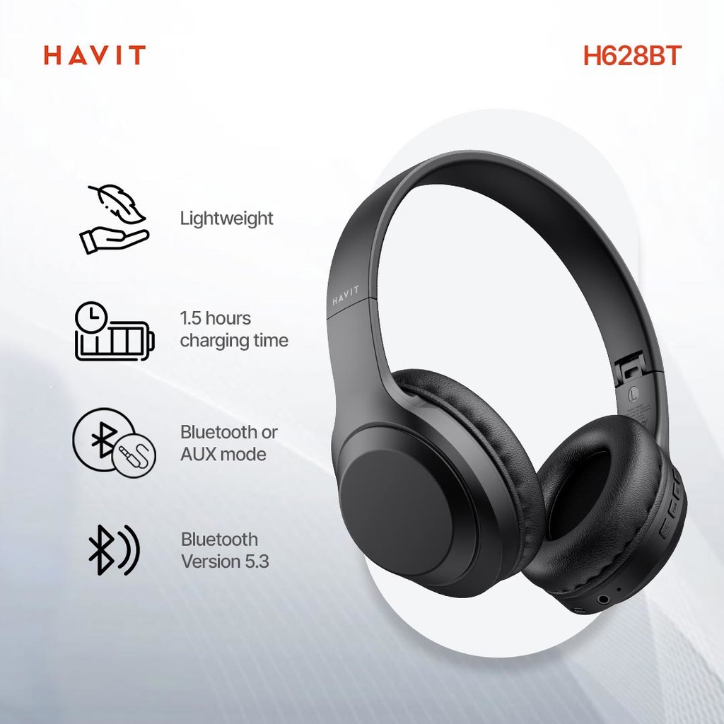 Jual Havit H628BT Wireless Bluetooth Headphones Excellent Sound Quality with Long Battery Life ...