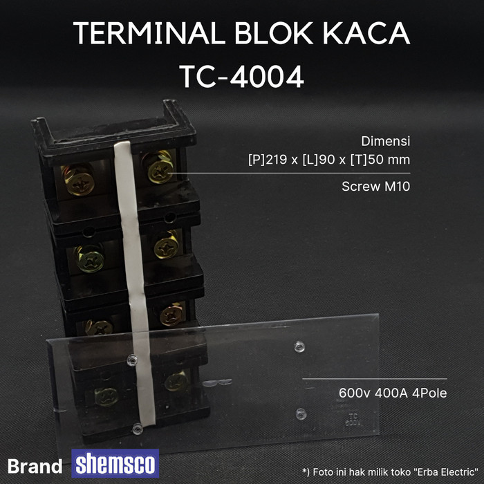 Jual MU99 Terminal Block Kaca TC-4004 Terminal Blok Drat M10 4 Pole 4P 400A | Shopee Indonesia