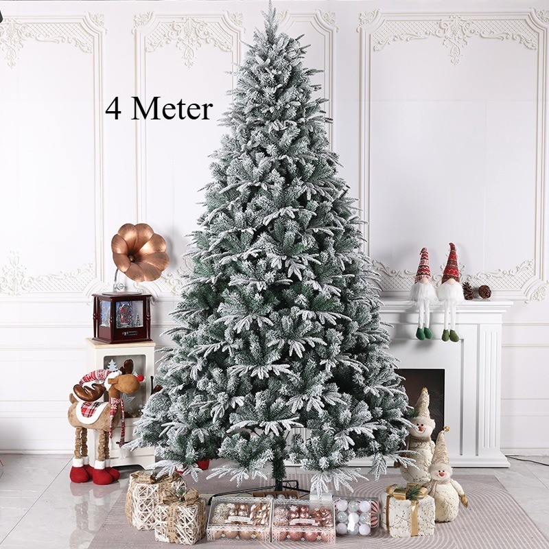 Jual 4 Meter Pohon Terang Natal Cemara SNOW SALJU Hijau PE+PVC 13feet ...