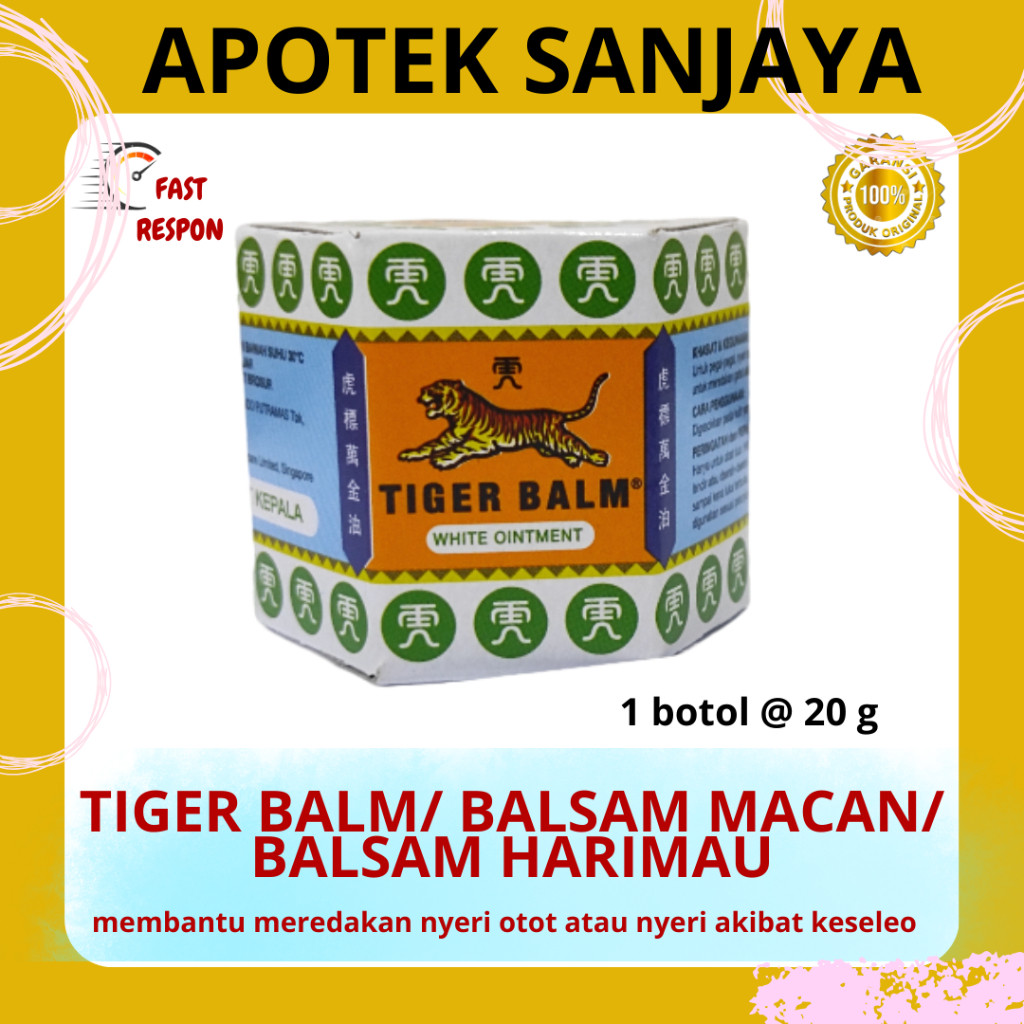Jual TIGER WHITE BALM / BALSEM MACAN HARIMAU / ISI 20 GRAM / MEREDAKAN ...