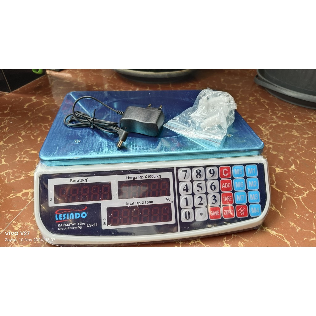 Jual Timbangan buah / Timbangan Buah Digital 40KG/ Digital Computing Scale Double Display ...