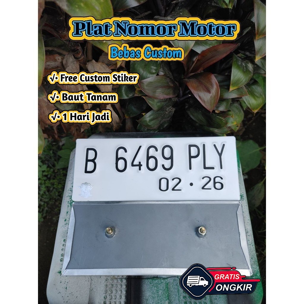 Jual Plat nomor motor Listrik || Warna Putih Biru / Hitam Biru | Shopee Indonesia