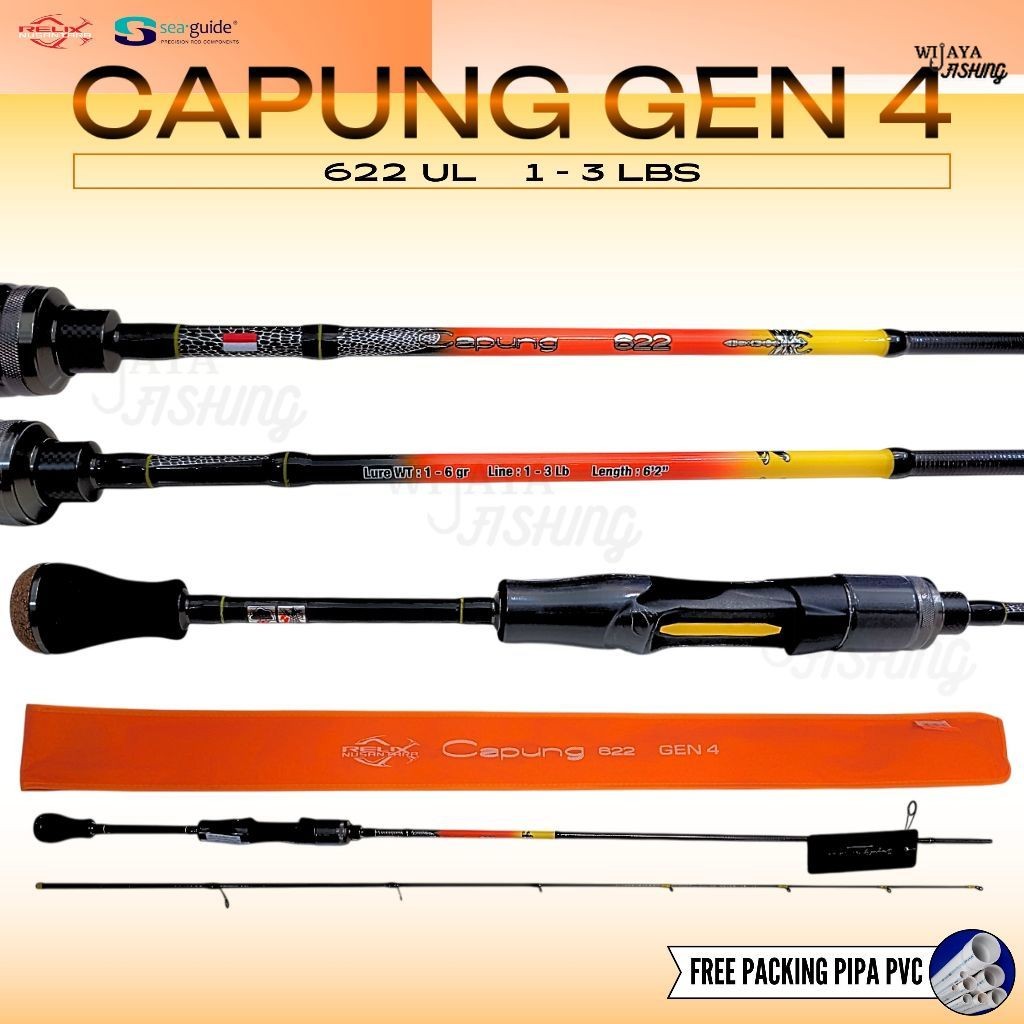 Jual Rod Joran Relix Nusantara capung 622UL 1-3lb GEN 4 Spinning GEN II ...
