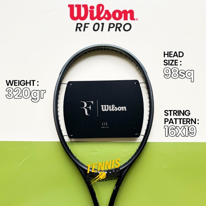 Jual Raket Tenis Wilson RF 01 PRO ROGER FEDERER BLACK 98sq / 320gr ...