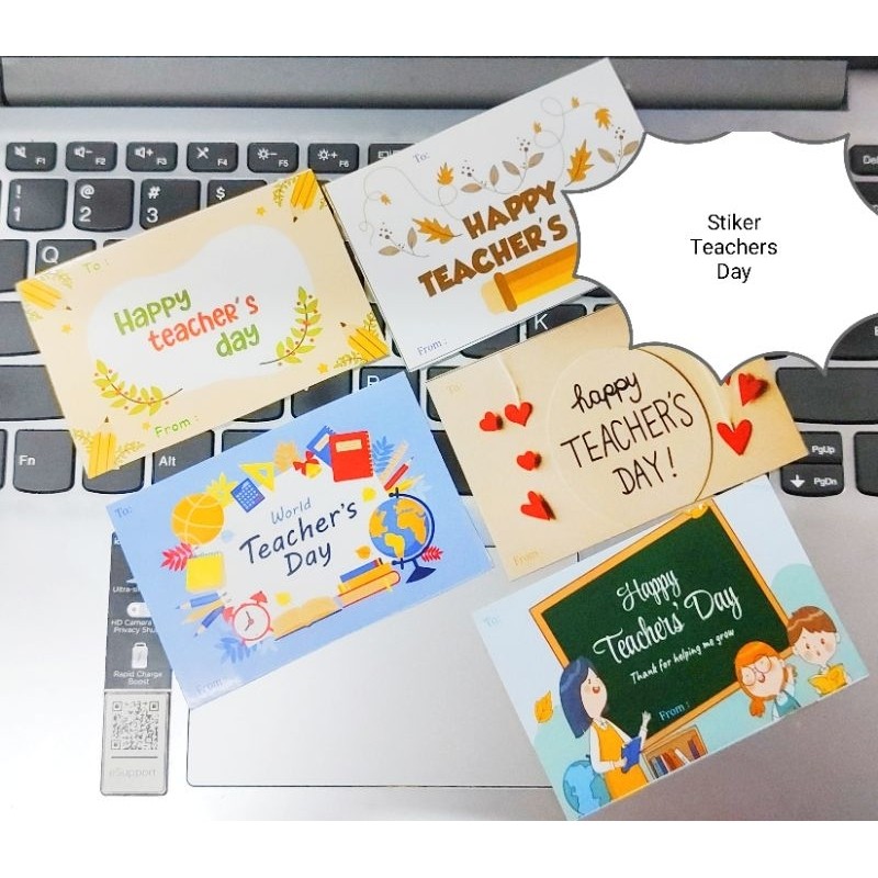 Jual Kartu Ucapan Selamat Hari Guru / Stiker Happy Teachers Day / Kartu ...