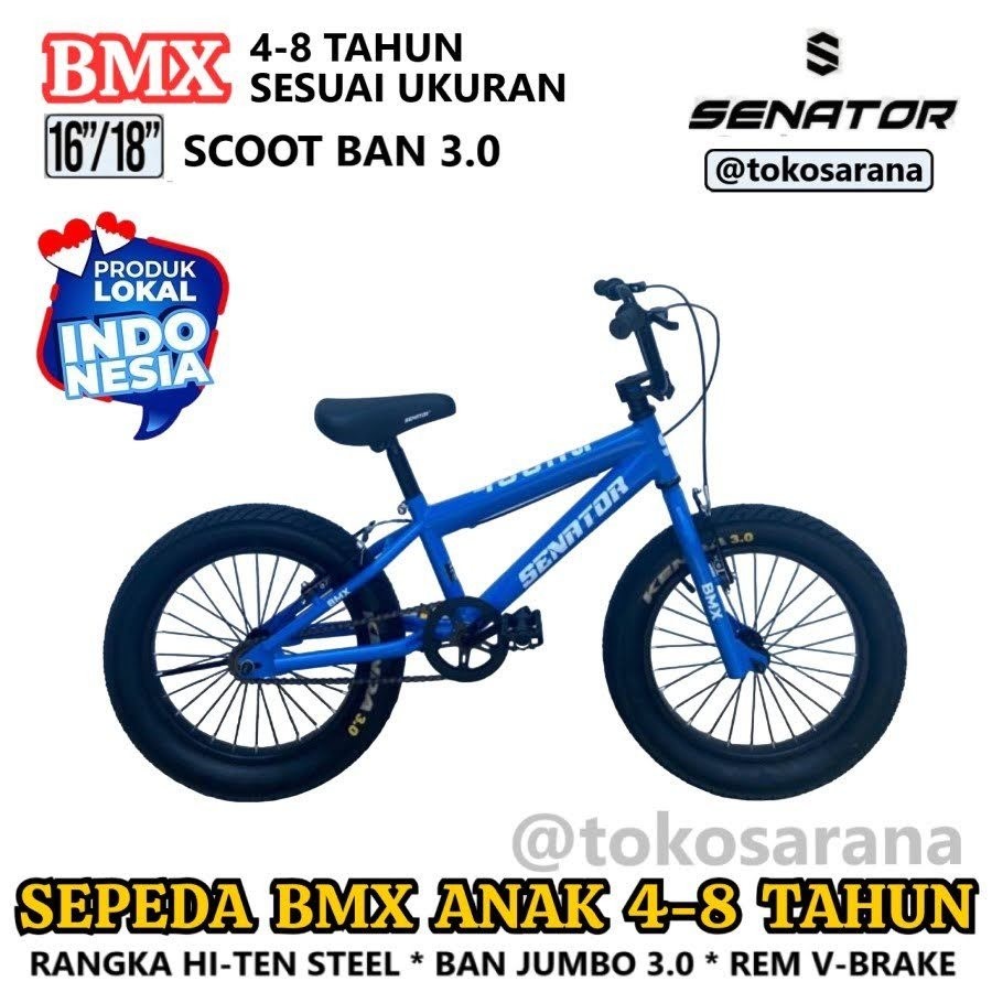 Jual Sepeda Anak Senator Scoot Swheel BMX 4-8 Tahun Ban Jumbo 3.0 16 ...