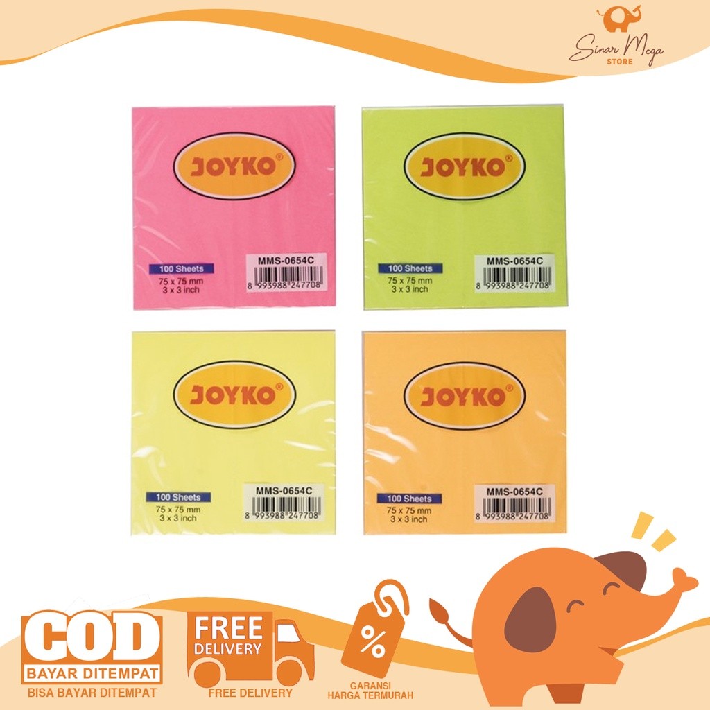Jual Joyko Memo Sticky Note MMS-0654 Color | Shopee Indonesia