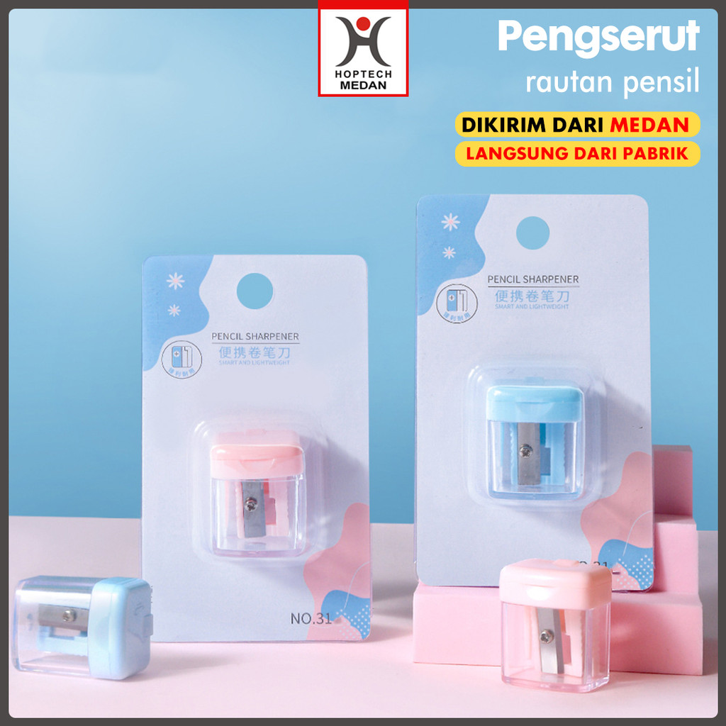 Jual Hoptech - Serutan Rautan Pensil Putar Sharpener Dengan Penutup ...