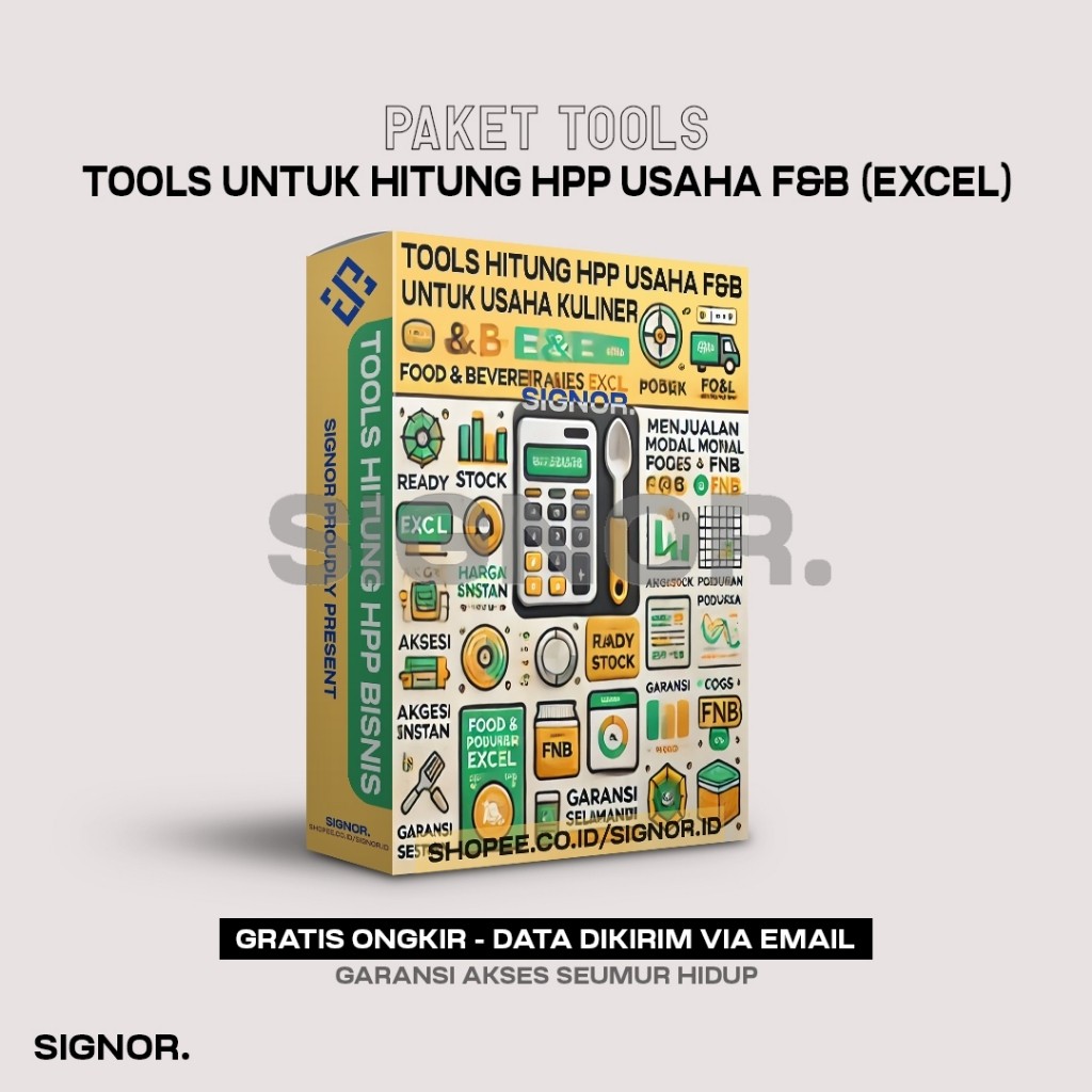 Jual Tools Hitung HPP Usaha Kuliner F&B - Excel COGS Bisnis UMKM ...