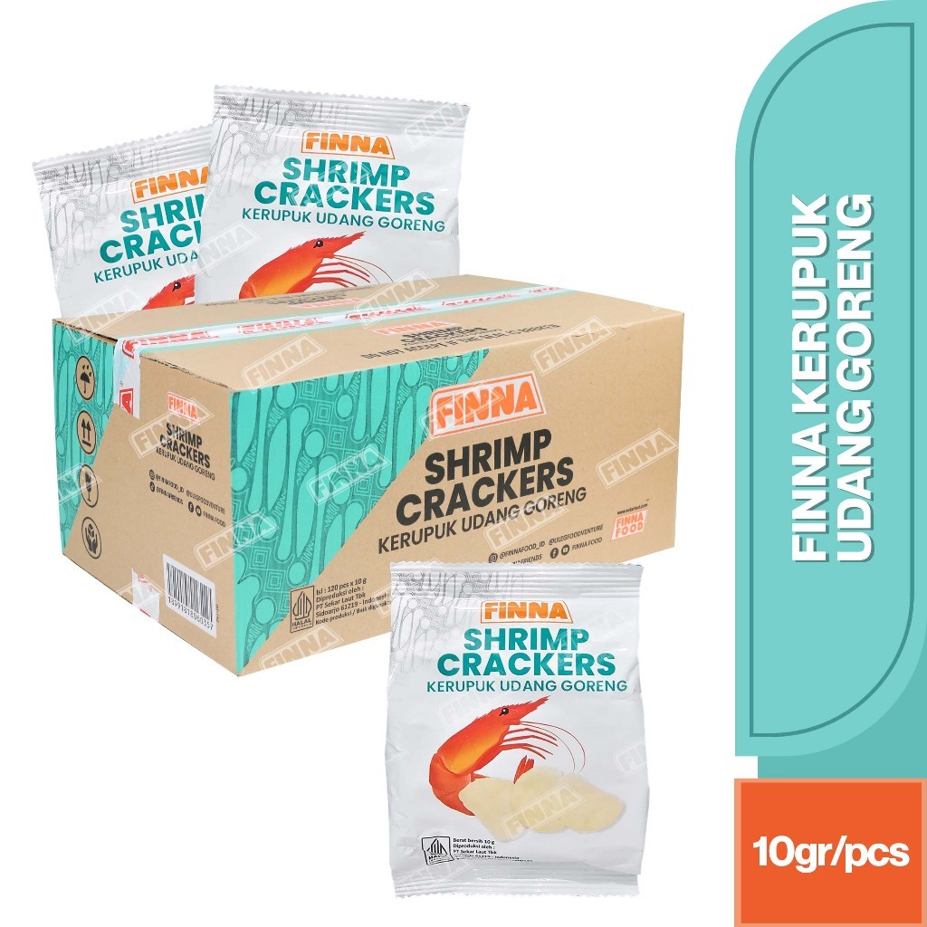 Jual Kerupuk Udang Goreng Finna Sachet Siap Makan 1 Dus Isi 120 Sachet ...