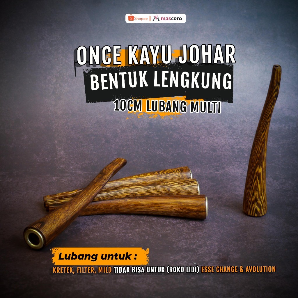 Jual Once pipa rokok cangklong kayu johar bentuk lengkung 10cm pipa ...