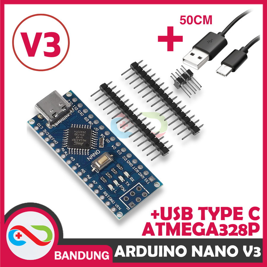 Jual ARDUINO NANO V3.0 ATMEGA328 TYPE-C PLUS KABEL | Shopee Indonesia