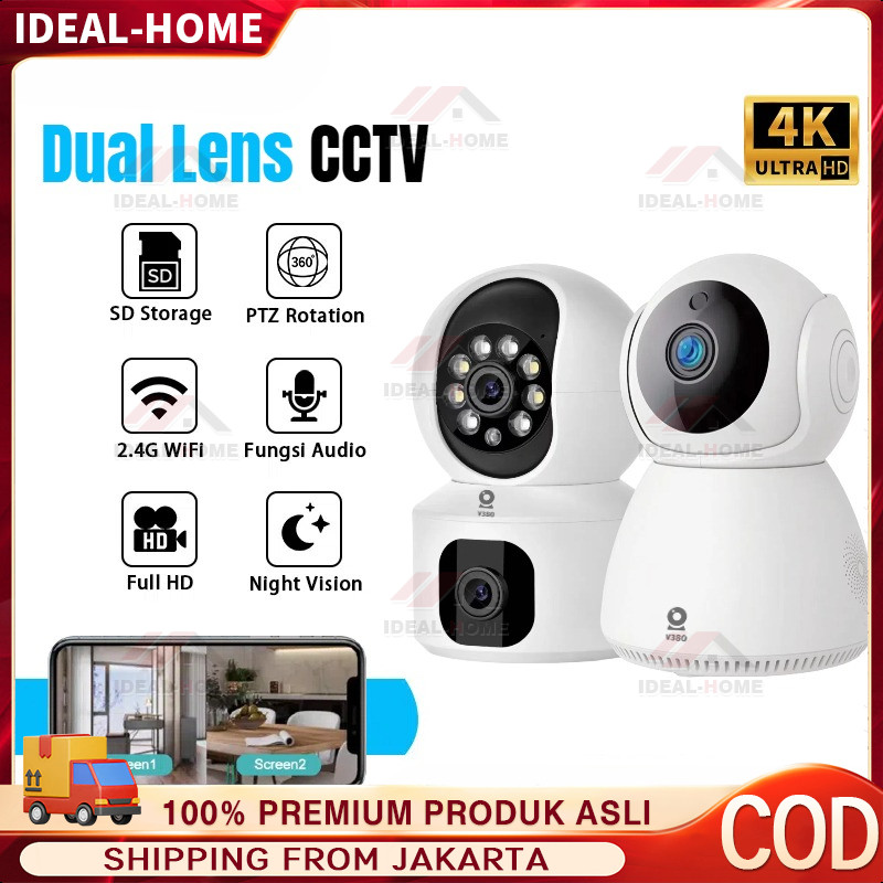 Jual V380 Pro Dual Lens Wireless 360° Jarak Jauh Lewat Hp CCTV Alarm Two Way Audio Kamera ...
