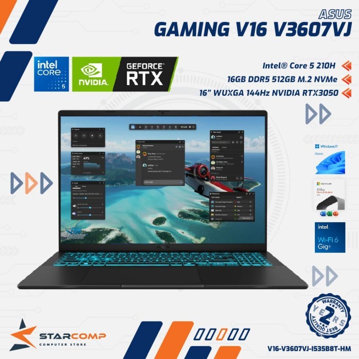 Jual Asus V16 V3607VJ-I535B8T-HM Intel Core 5 210H 16GB 512GB RTX3050 ...