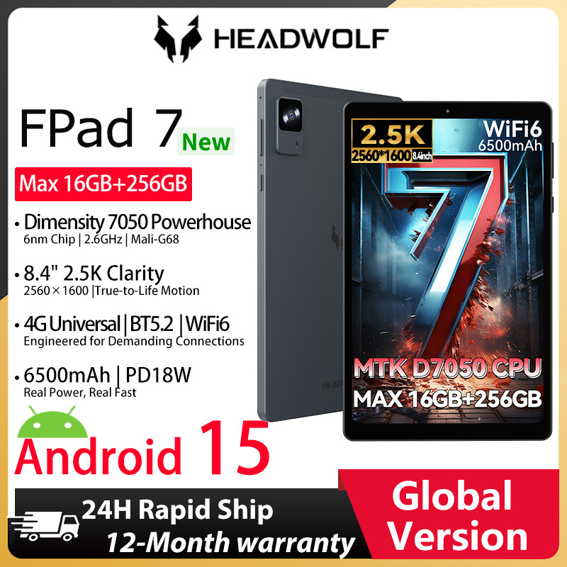 Jual Headwolf FPad7 tablet 8" FHD Display Android 15 MTK Dimensity 7050 CPU 2560x1600 IPS/16GB ...