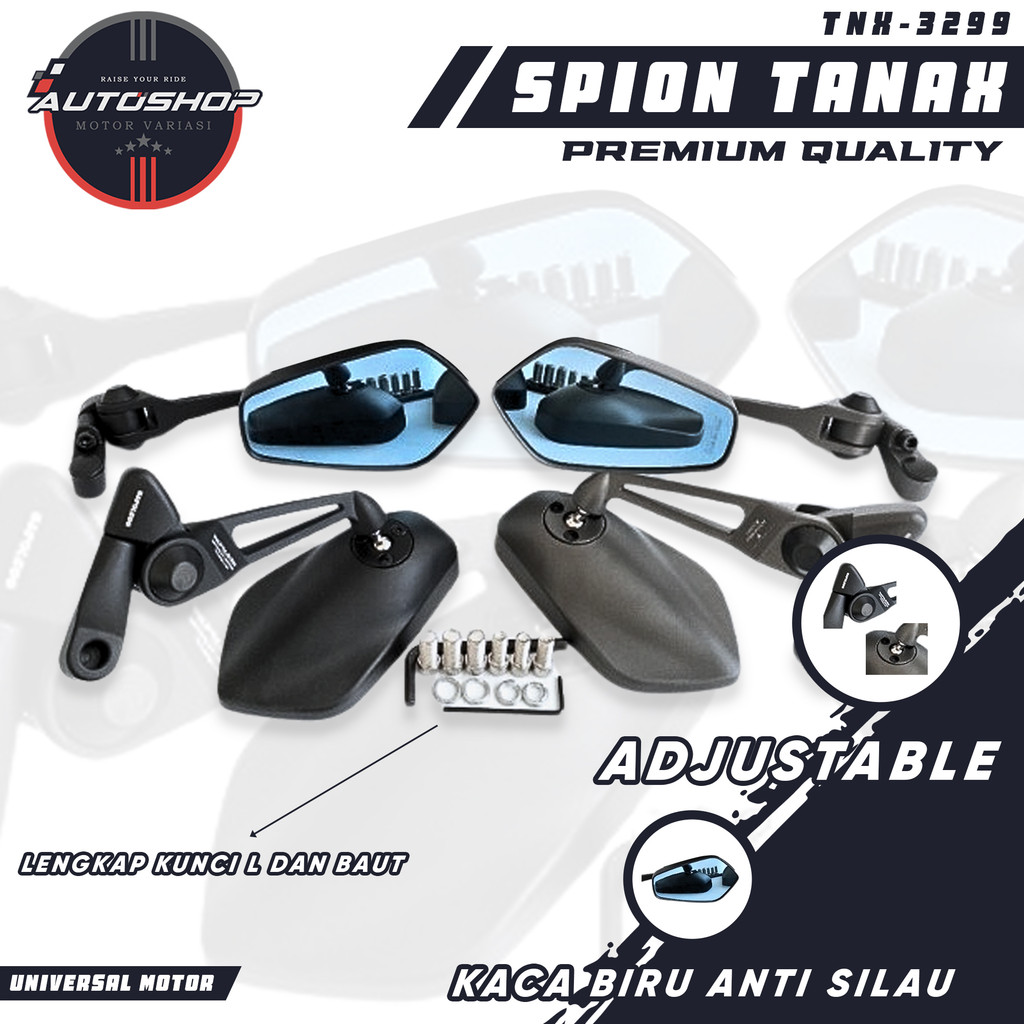 Jual Spion TANAX NAPOLEON Oval Kaca Biru Anti Silau Premium Mirror ...
