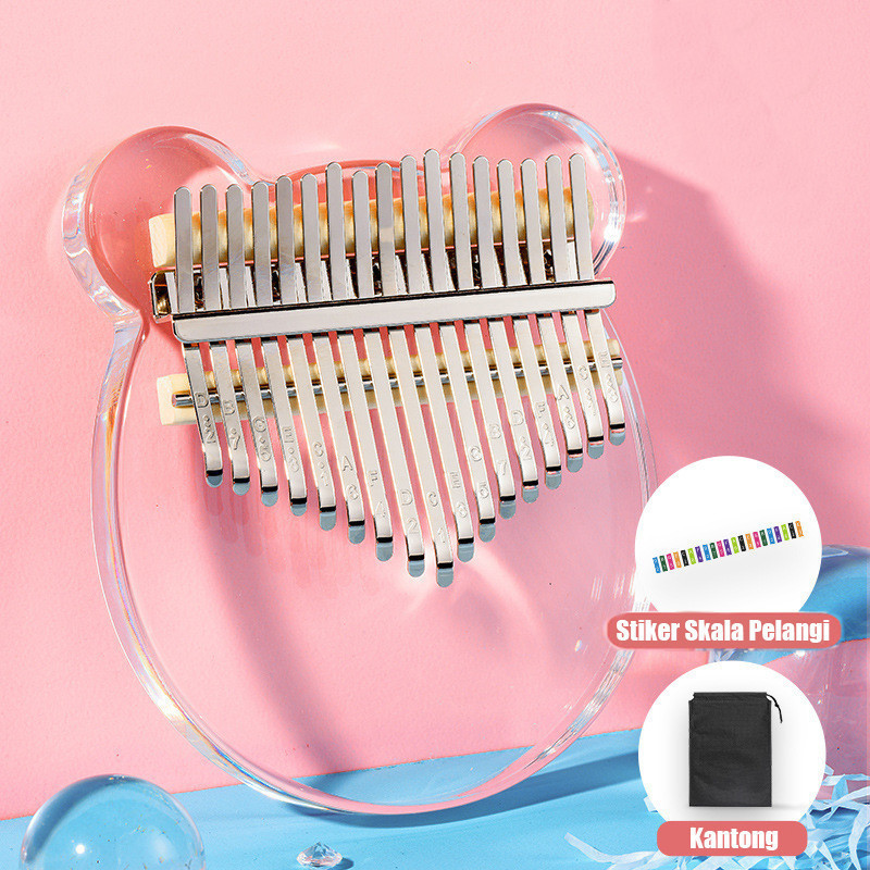 Jual Kalimba 17 Keys Alat Musik Kalimba Acrylic Transparent Rainbow ...