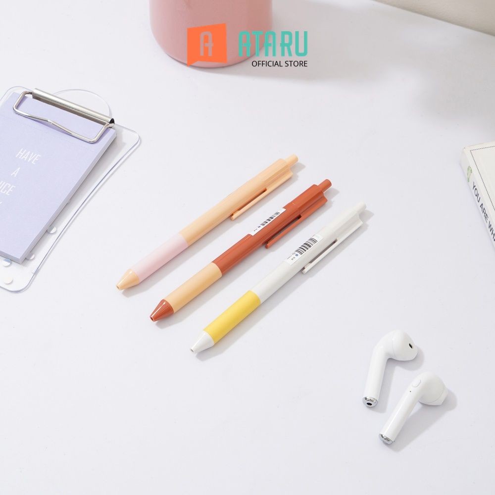 Jual Ataru Set 3 Pcs Pulpen Hitam Retractable - Pink Pena Ballpoint Pen ...