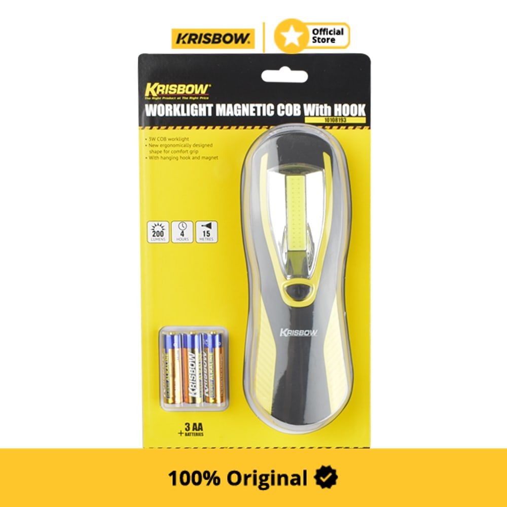 Jual Krisbow Senter Led Dengan Pengait 200 Lm 3Xaa | Shopee Indonesia