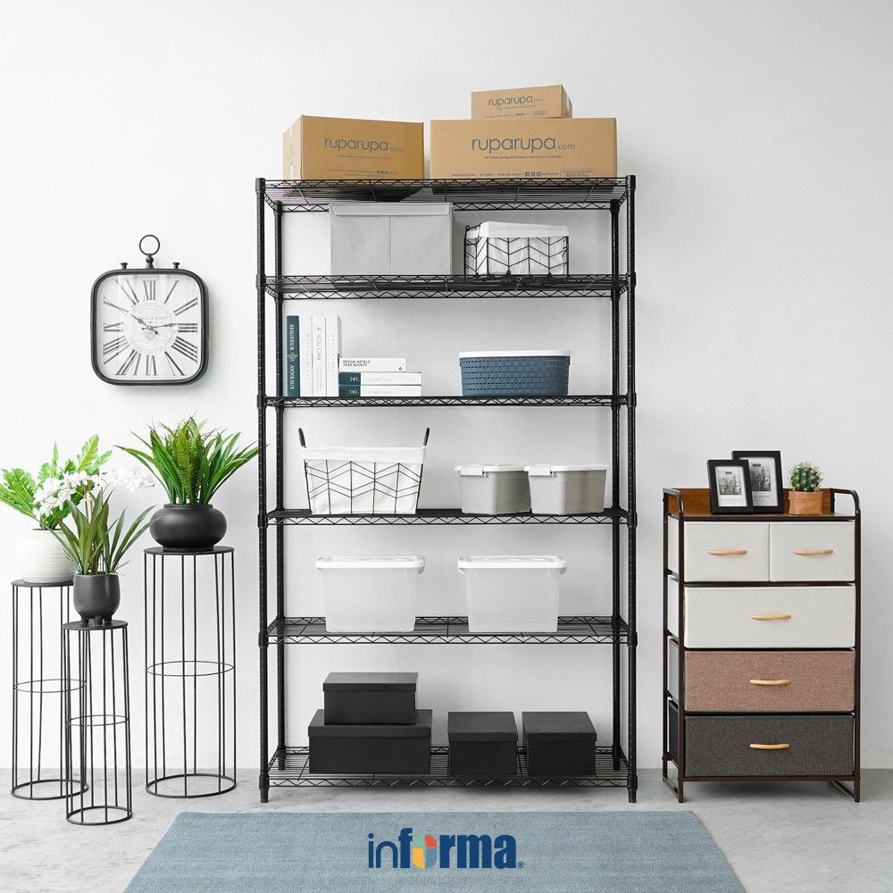 Jual Informa Xyla Rak Kawat 6 Tingkat 120X45X200 cm - Hitam Storage ...