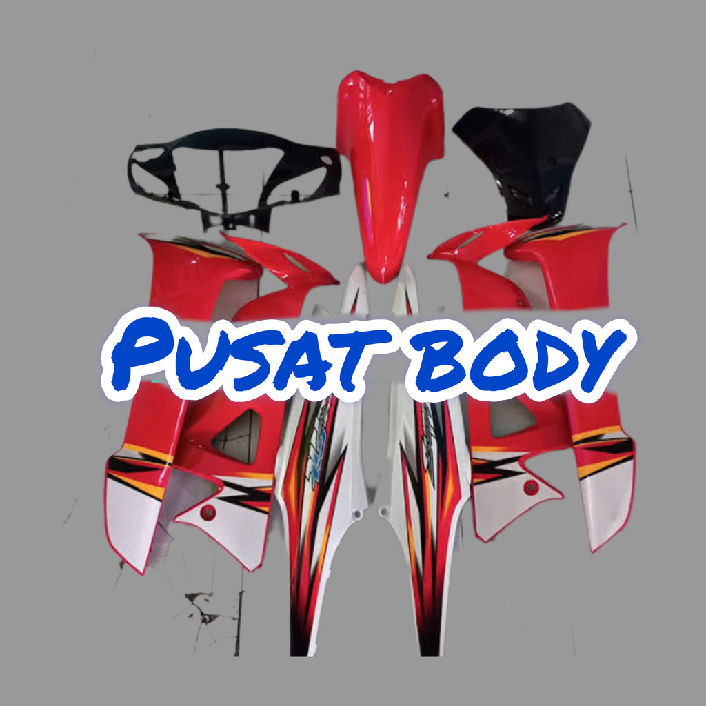 Jual Cover bodi halus Supra fit new merah putih/silver | Shopee Indonesia